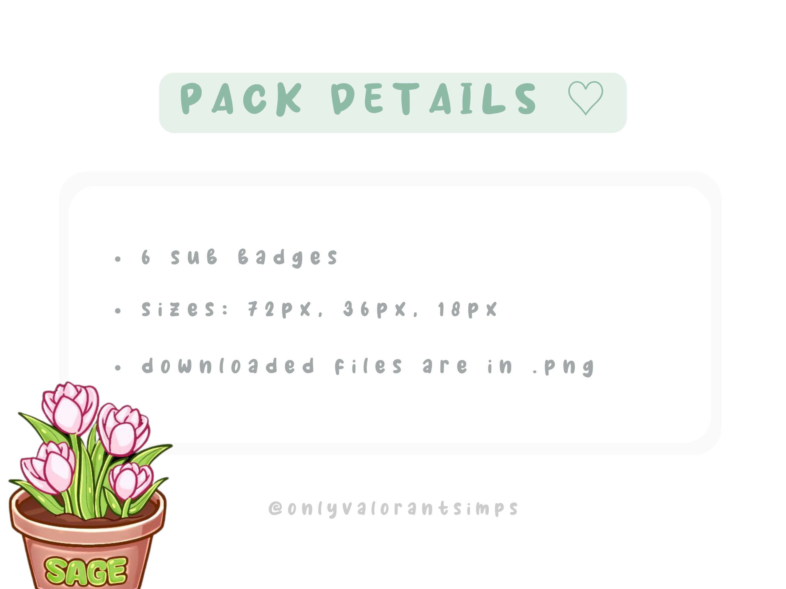 Valorant Sage Badge, Growing Tulips Sub Badges for Twitch/youtube ...