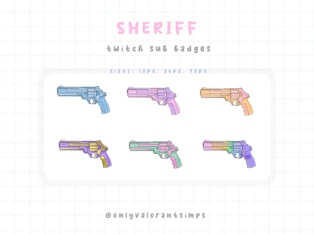 Twitch Sub Badges Twitch Bit Badges Valorant Gun Sub Badges - Etsy