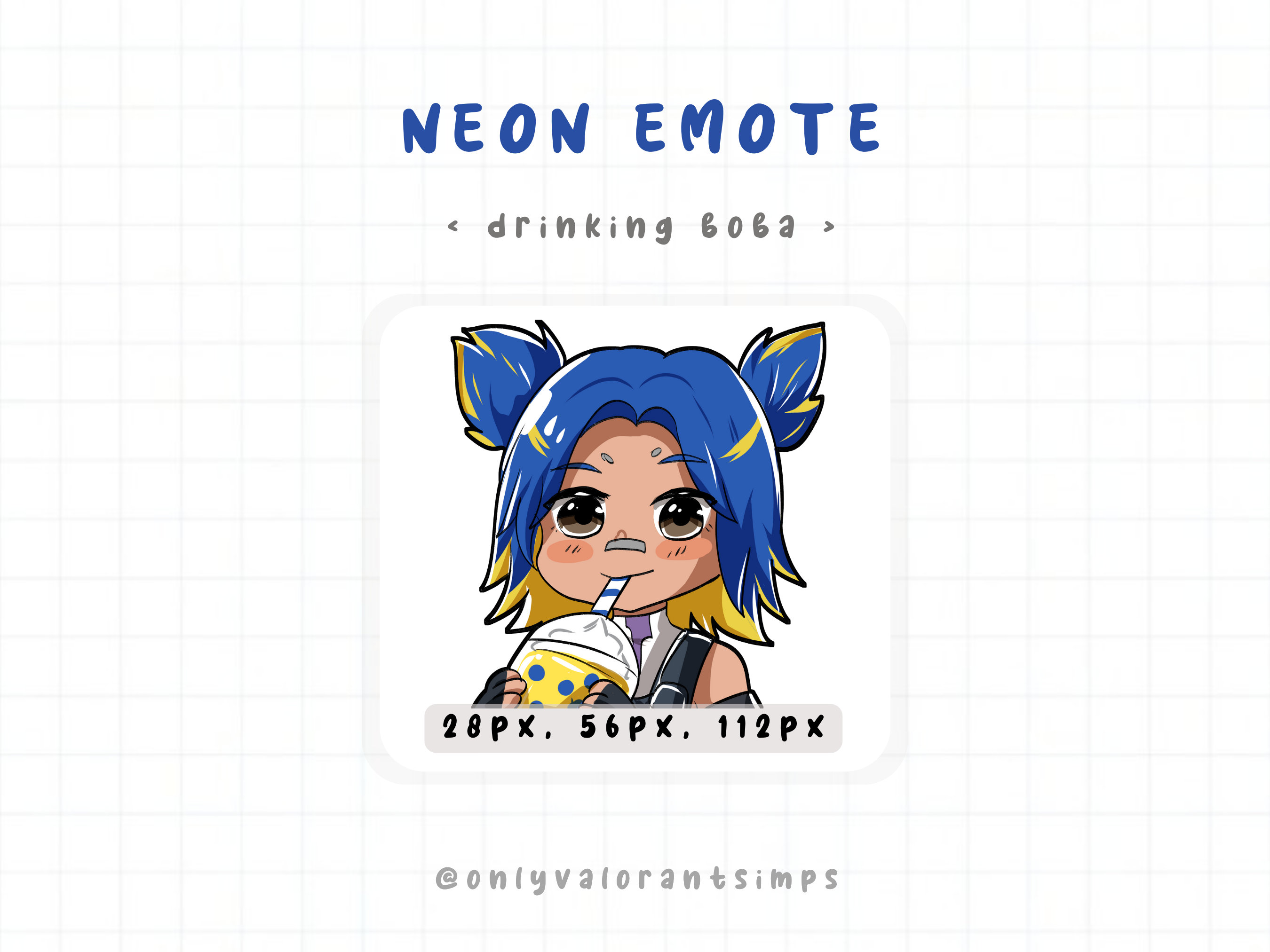 Valorant Neon Boba, Valorant Neon Twitch Emotes, Neon Valorant Discord ...