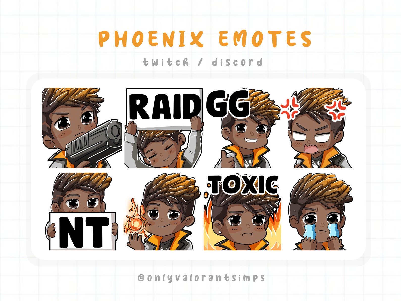 Phoenix Valorant, Phoenix Valorant Twitch Emotes, Phoenix Valorant ...