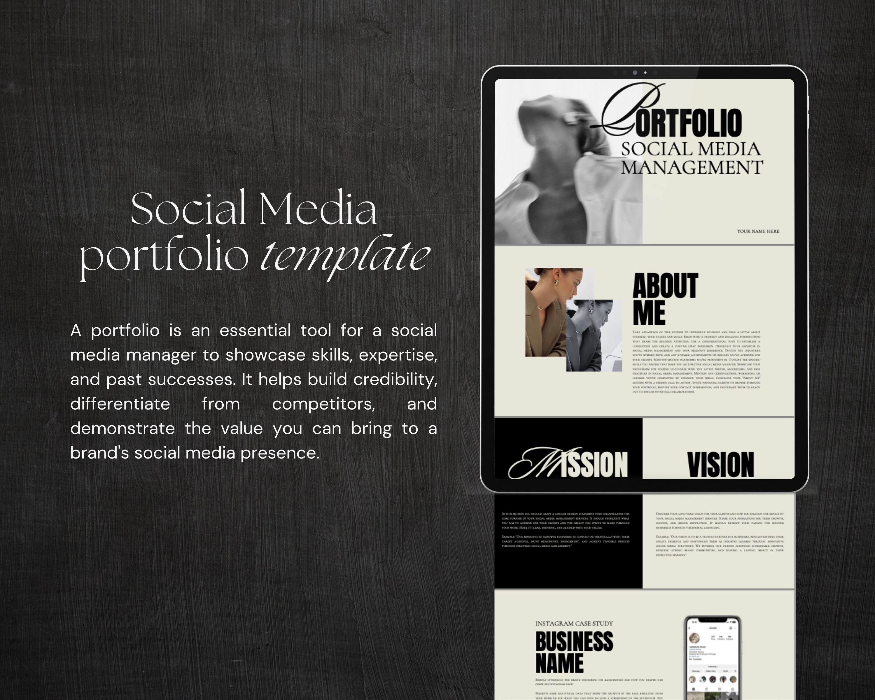 Social Media Manager Portfolio Template, Aesthetic Social Media ...