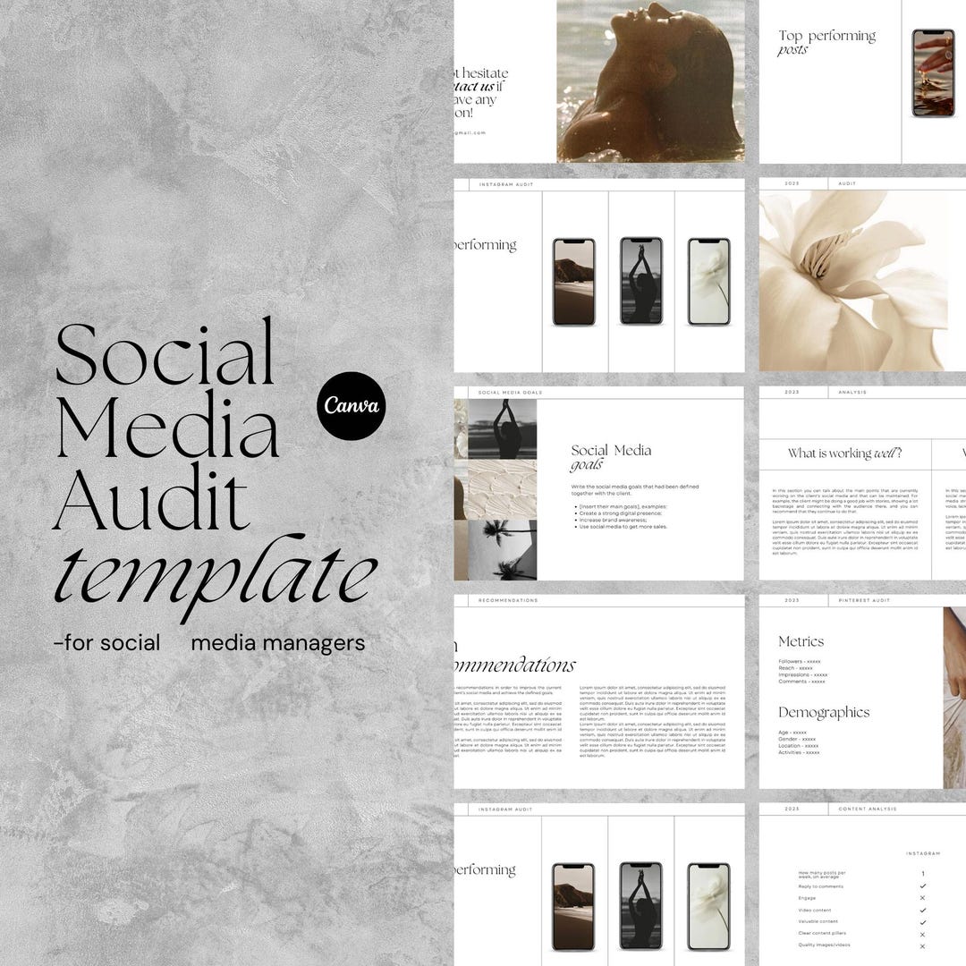 Aesthetic Audit Template for Social Media Managers, Social Media ...