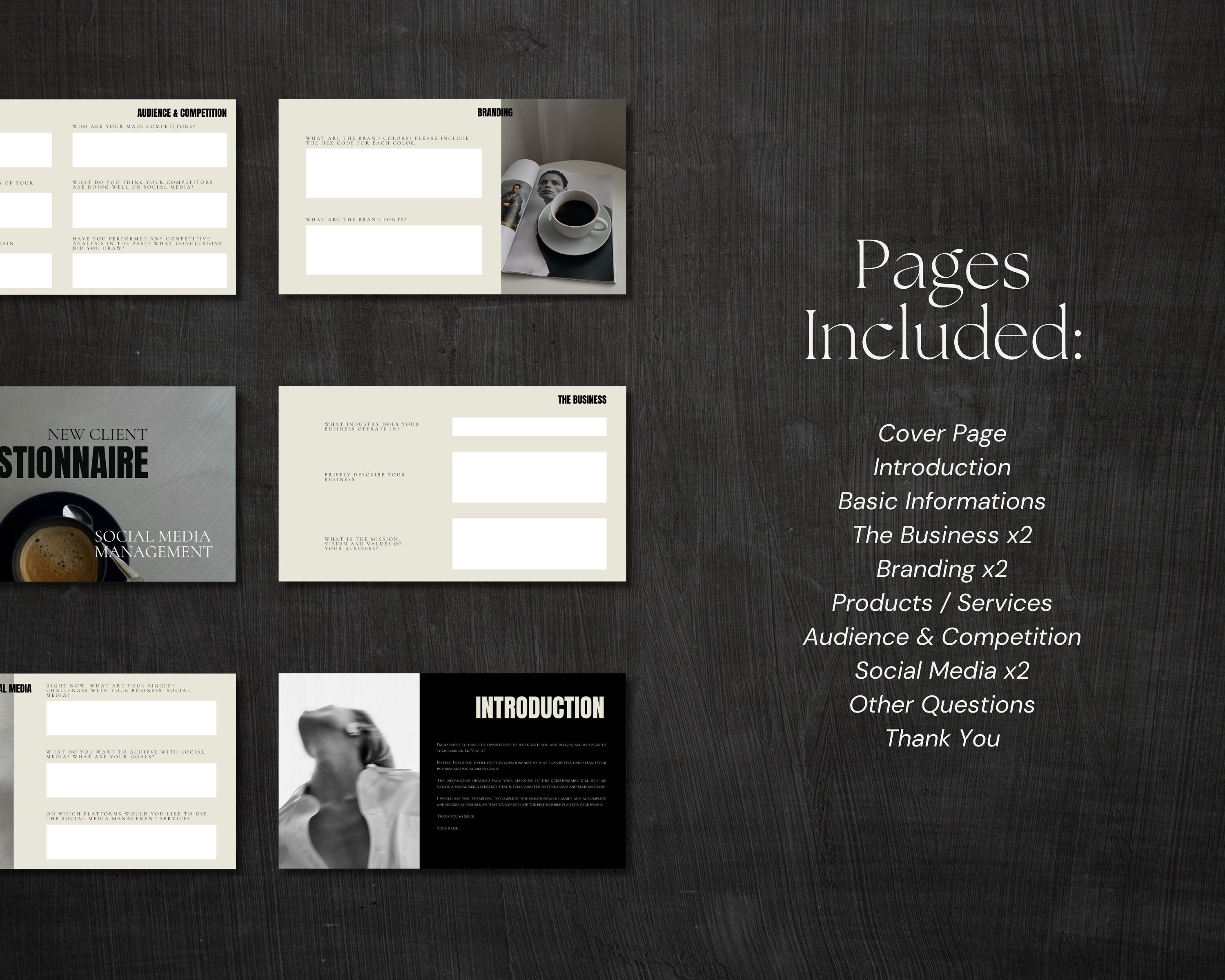 New Client Questionnaire Template, Aesthetic Social Media Questionnaire ...