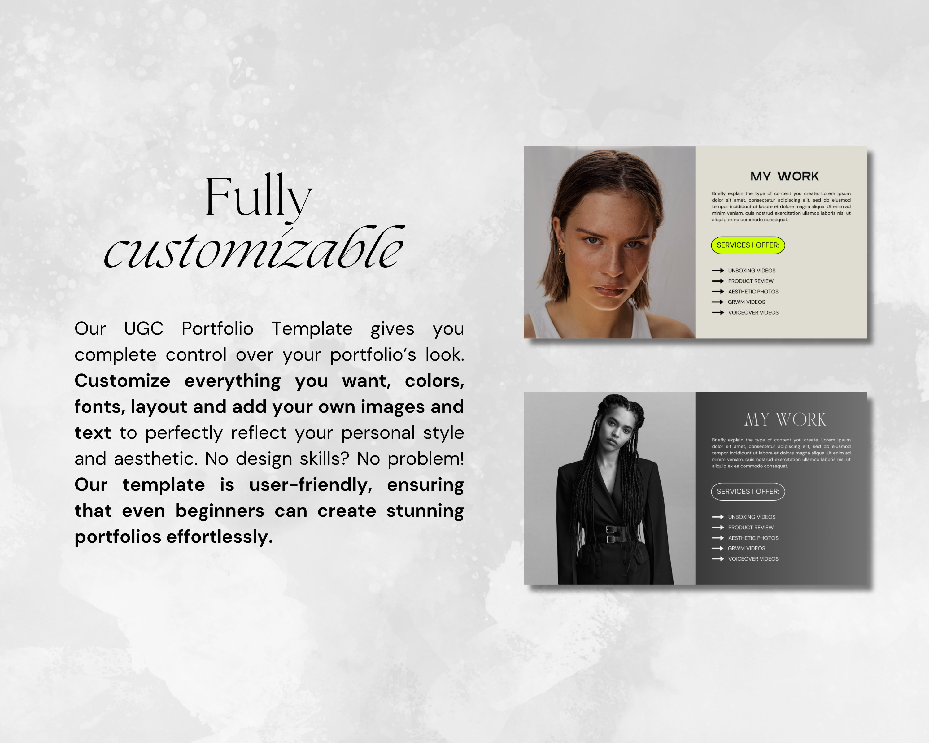 UGC Portfolio Website, UGC Portfolio Template, Influencer Portfolio ...