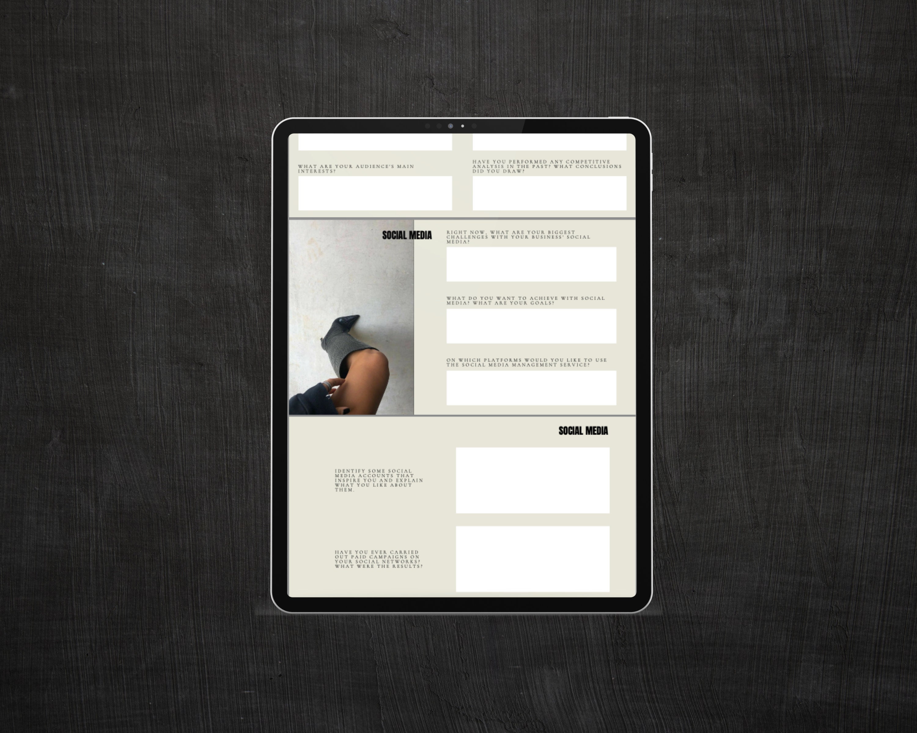 New Client Questionnaire Template, Aesthetic Social Media Questionnaire ...