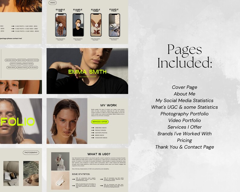 UGC Portfolio Website, UGC Portfolio Template, Influencer Portfolio ...