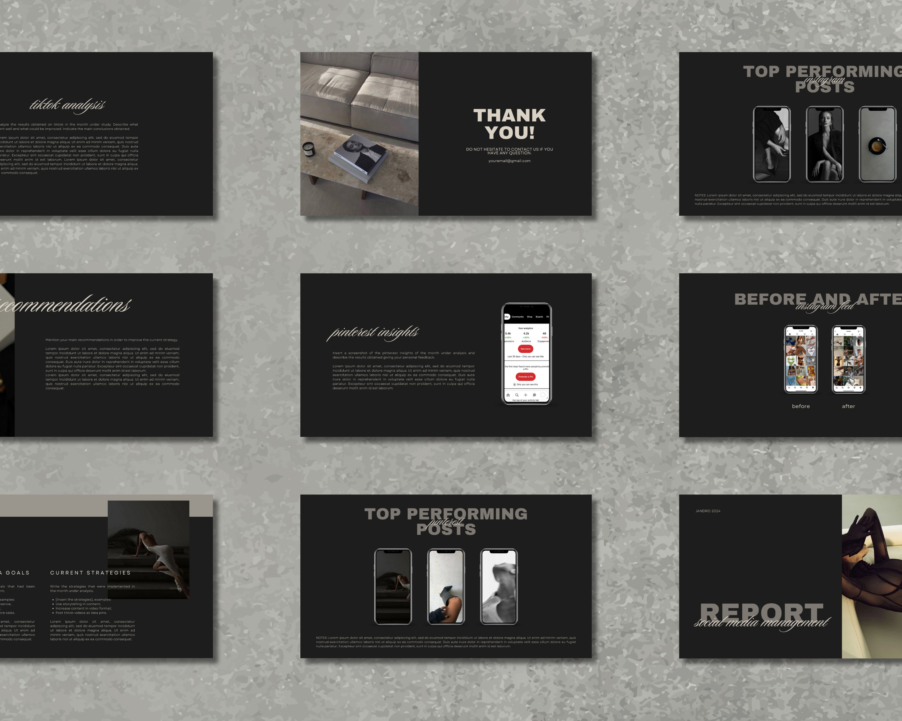 Social Media Report Template, Aesthetic Report for Social Media ...