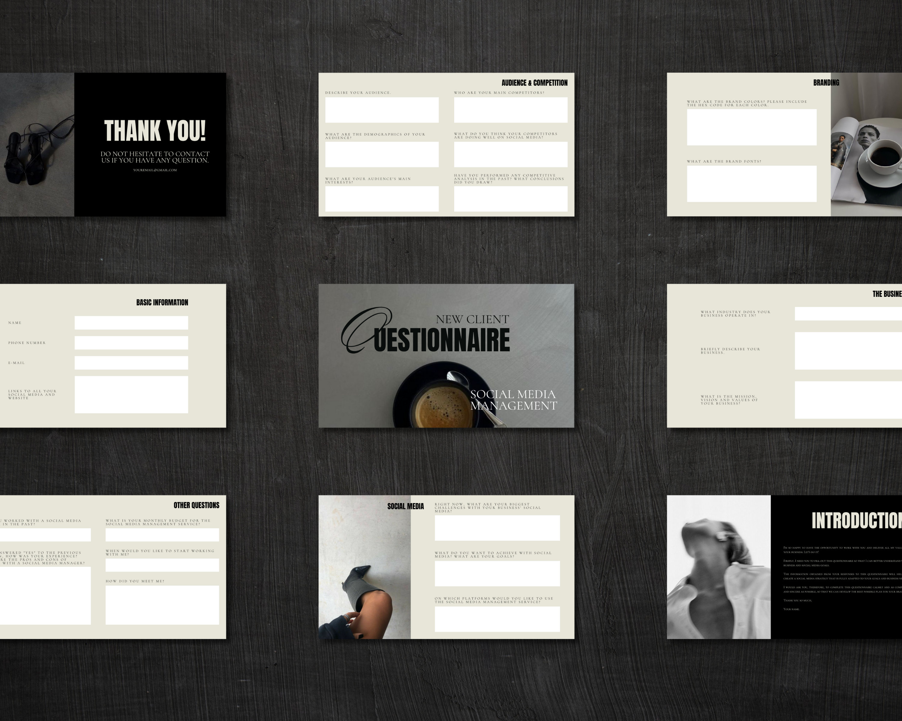 New Client Questionnaire Template, Aesthetic Social Media Questionnaire ...