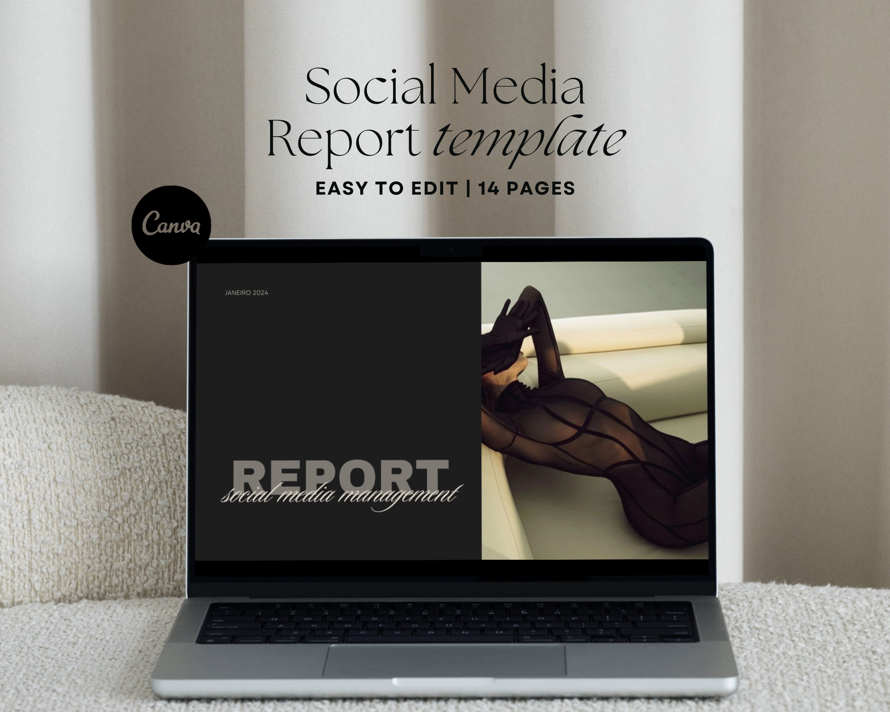 Social Media Report Template, Aesthetic Report for Social Media ...