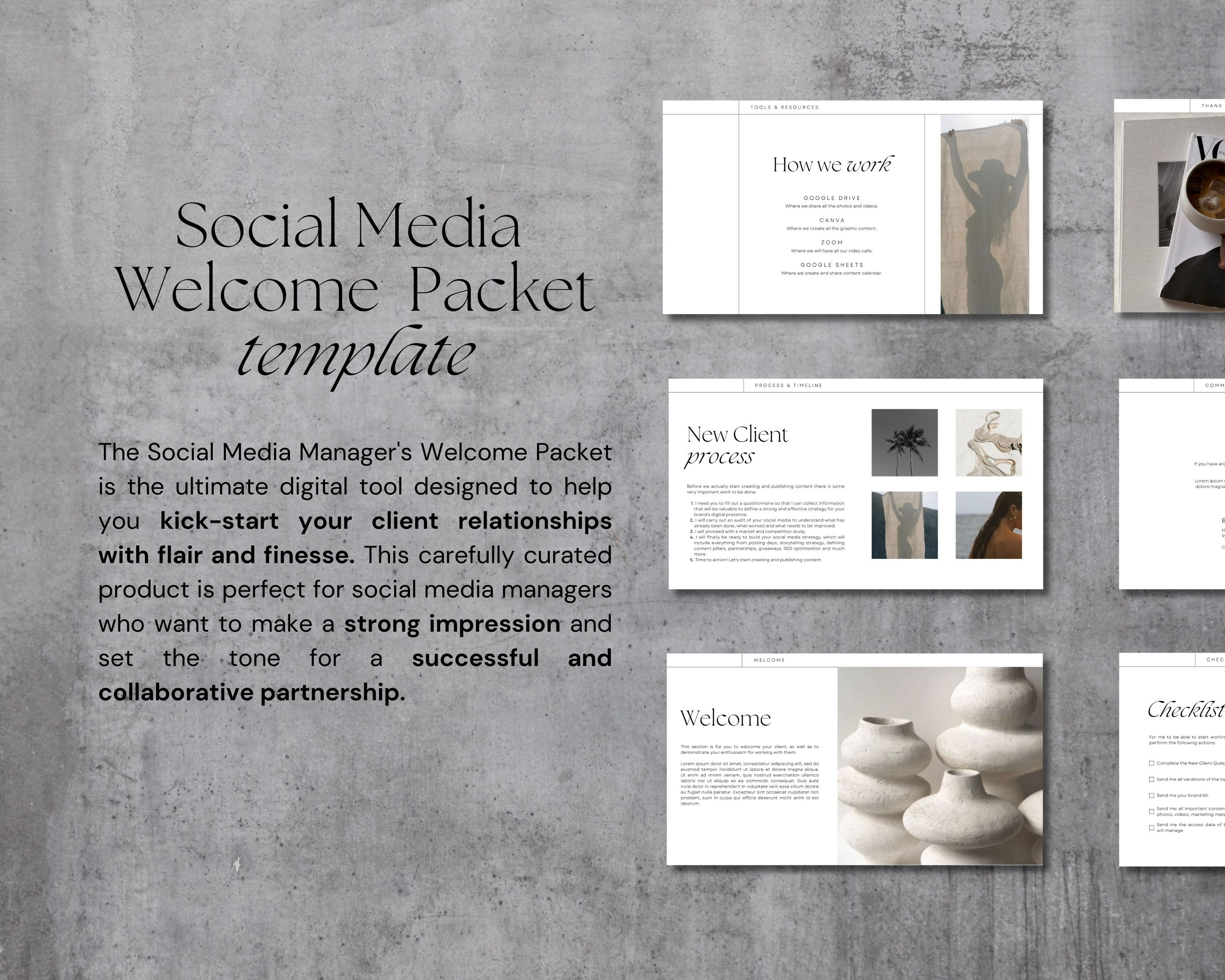 Social Media Welcome Packet Template New Client Welcome Packet Social ...