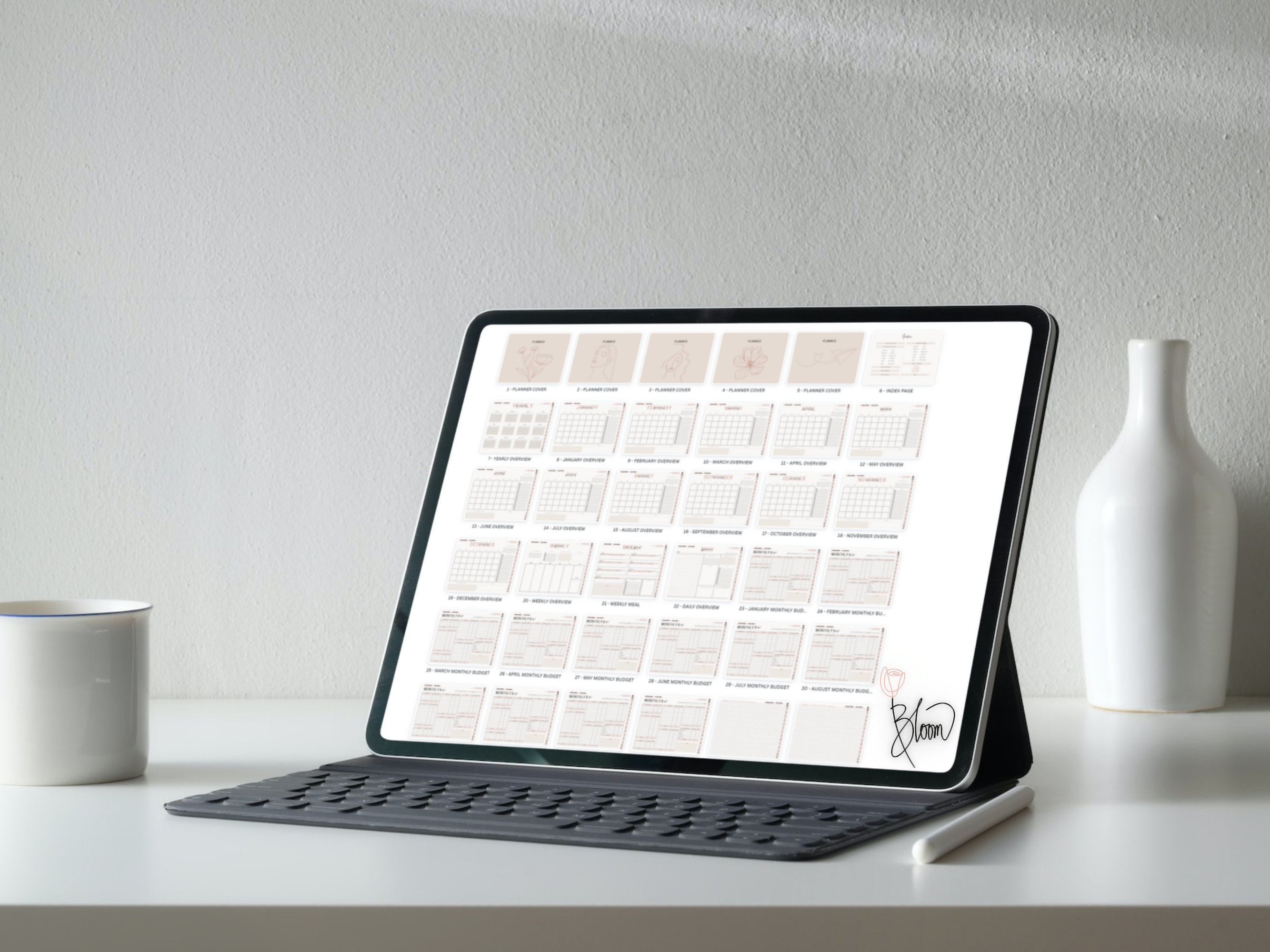 UNDATED Digital Planner Neutral and Minimalist Budget Planner Meal ...