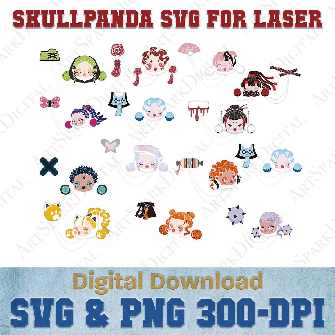 Skullpanda Svg 14-pack Bundle Digital Download Horror Doll Template ...