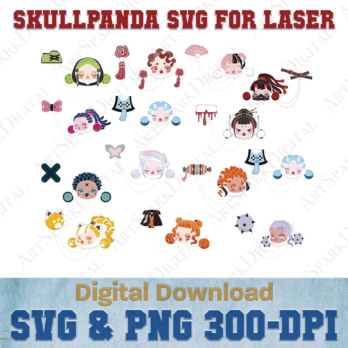 Skullpanda Svg 14-pack Bundle Digital Download Horror Doll Template ...