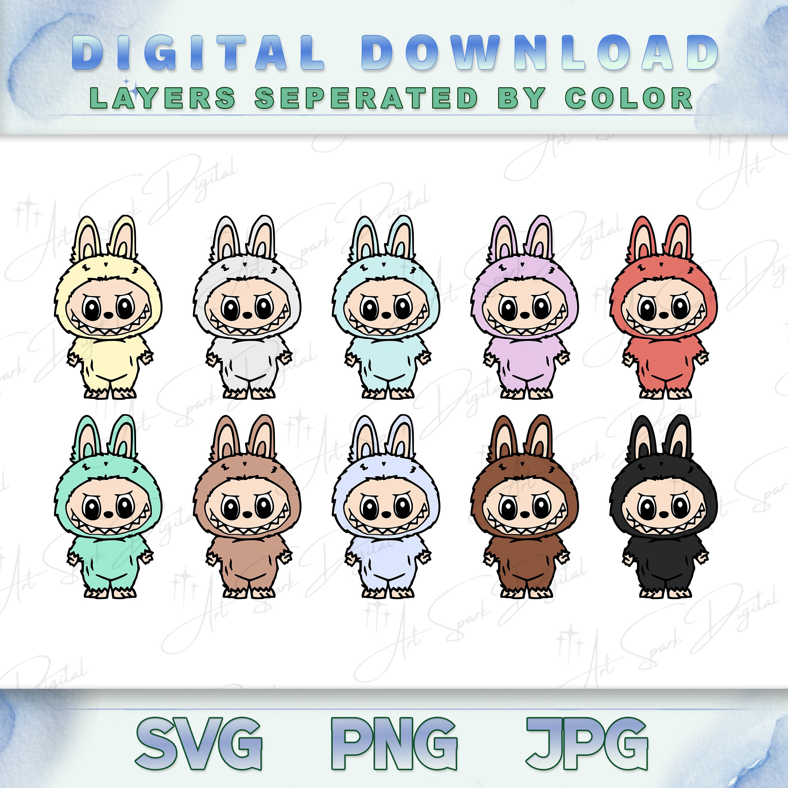 LABUBU Svg 10-pack Bundle Digital Download Pastel Doll Template Shirt ...