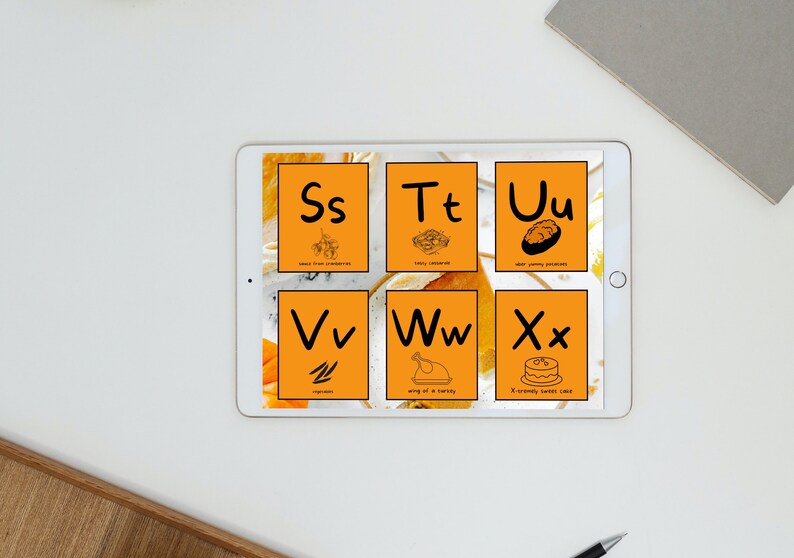 Thanksgiving ABC Flashcards Thanksgiving Alphabet Flashcards - Etsy