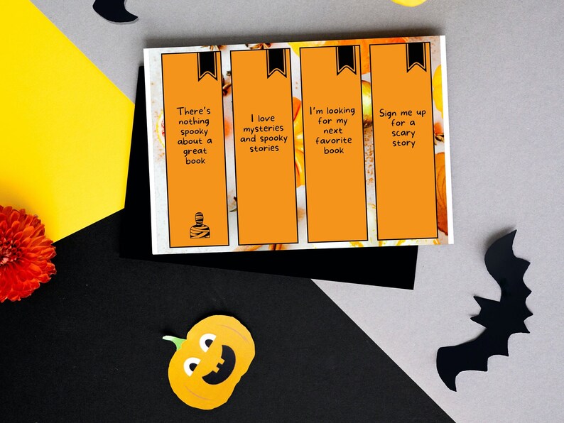 Halloween Bookmarks, Printable Bookmarks for Halloween, Halloween ...