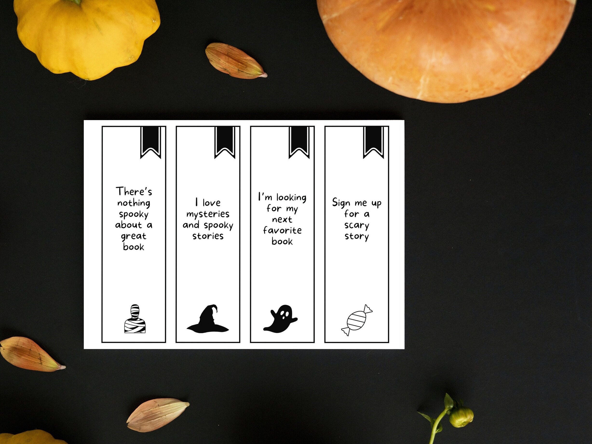 Halloween Bookmarks, Printable Bookmarks for Halloween, Halloween ...