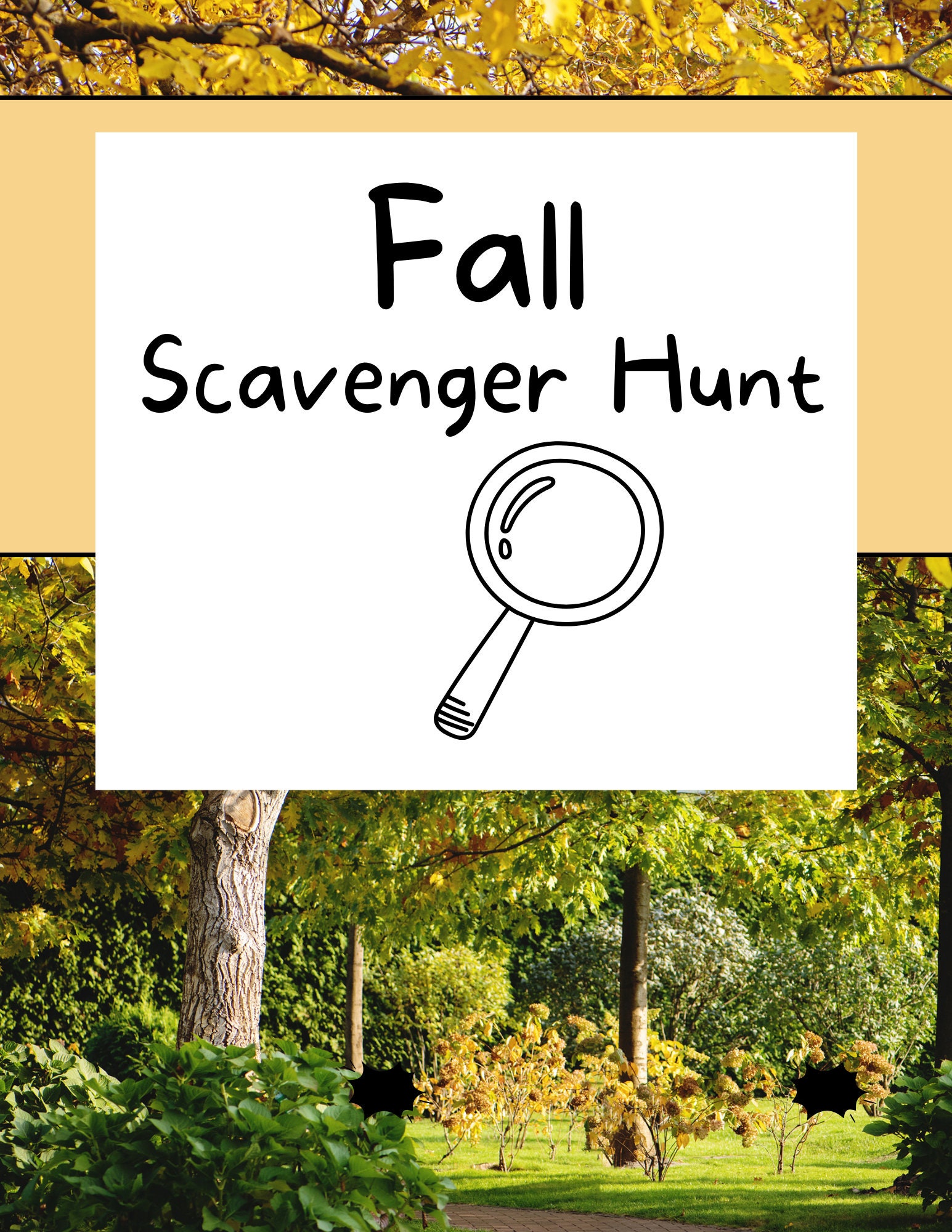 Fall Scavenger Hunt, Autumn Scavenger Hunt, Fall Game for Kids and ...