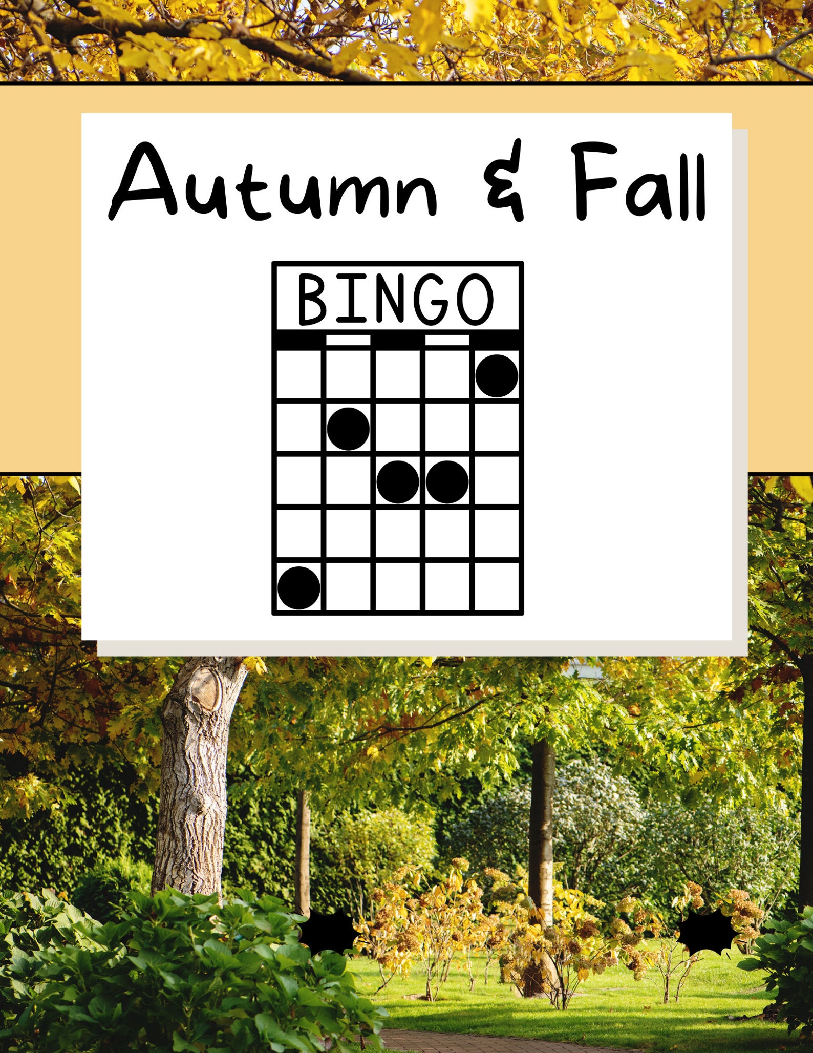 Fall Bingo Cards, Autumn Bingo Cards, Fall Bingo Game Cards, Fall Bingo ...