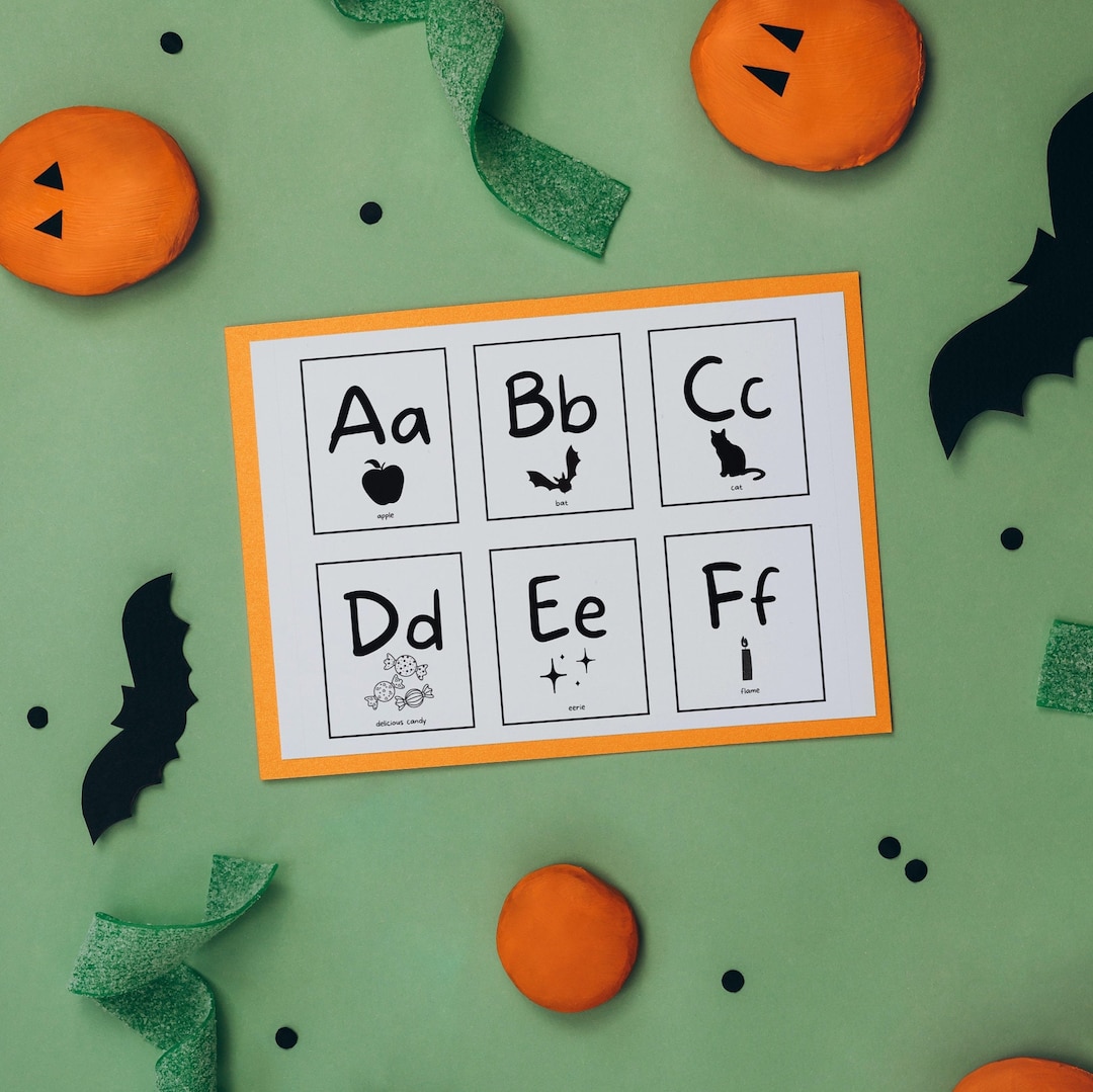 Halloween ABC Flashcards, Halloween Alphabet Flashcards - Etsy