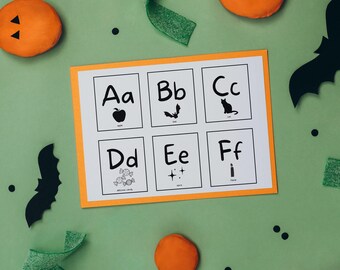 Halloween Themed ABC Flashcards for Kids, Alphabet Flashcards ...