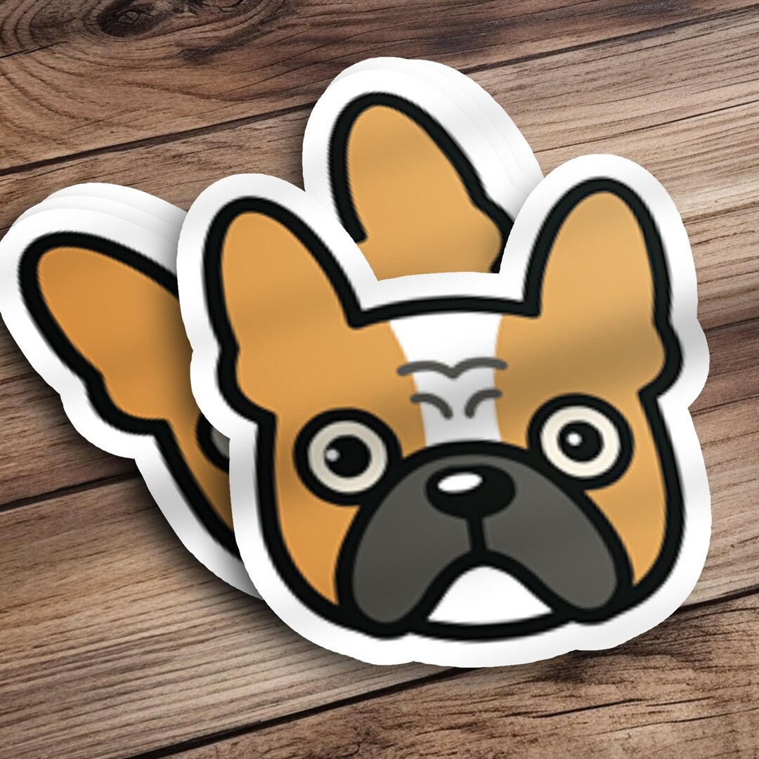 Cute French Bulldog Sticker Fawn and White Frenchie Decal for Car ...