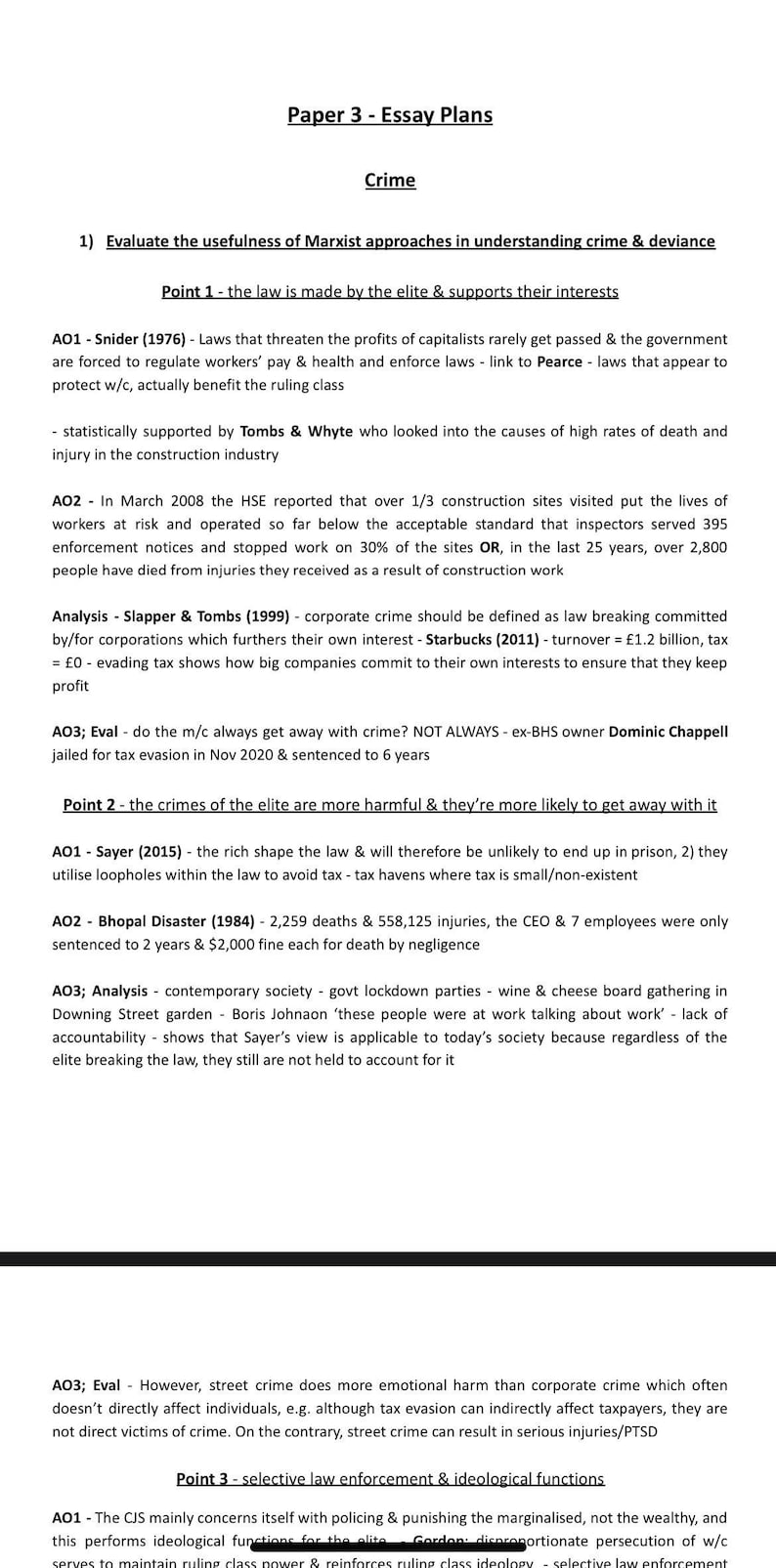 A Level AQA Sociology Paper 3 - 30 Marker Essay Plans - Etsy