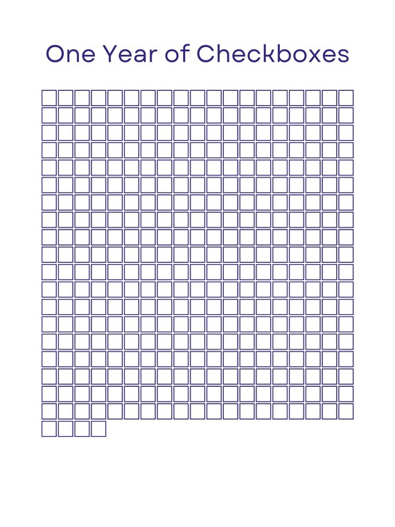 One Year of Checkboxes Poster - Etsy