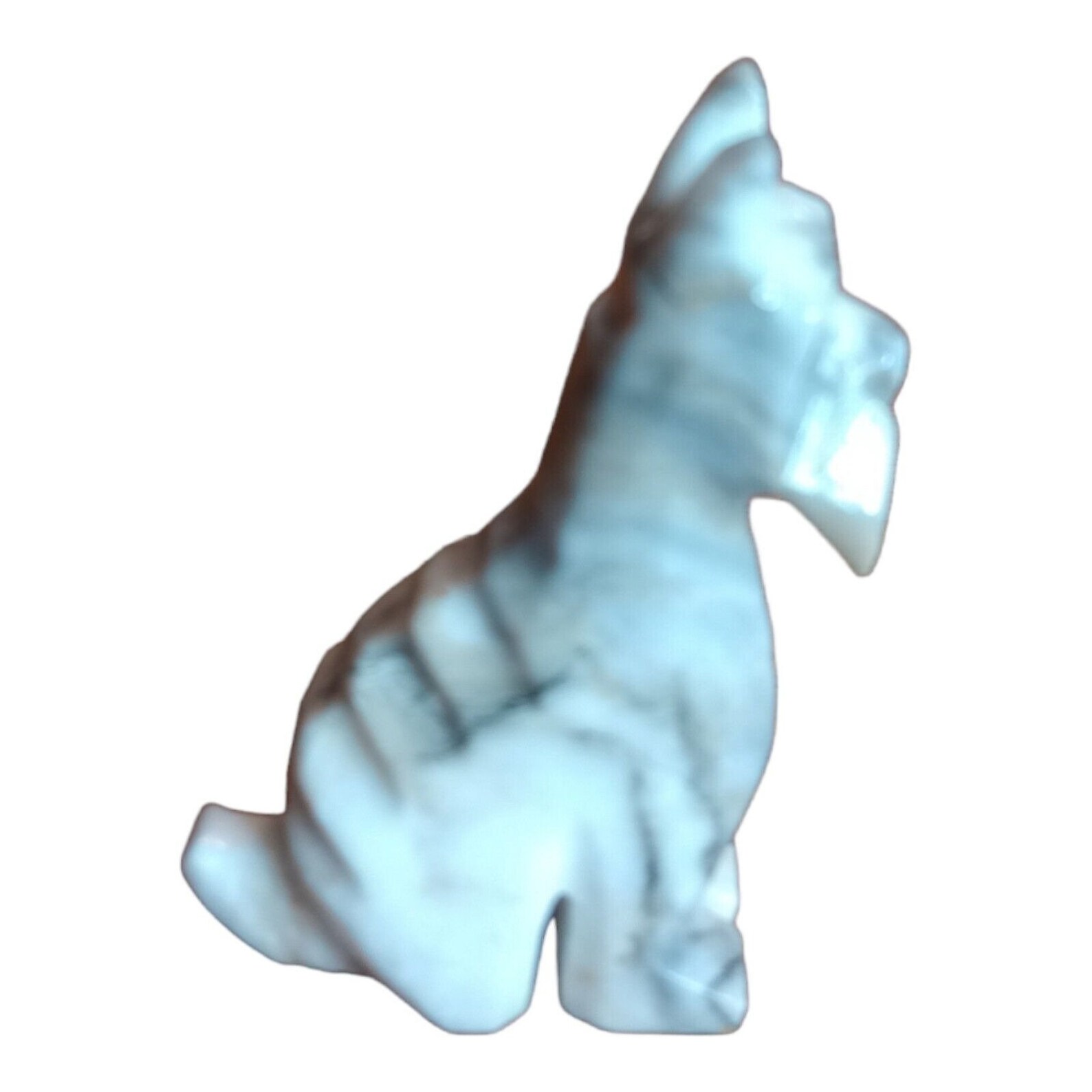 Vintage Carved Marble Dog Figurine Grey & White Tones Sculpture ...