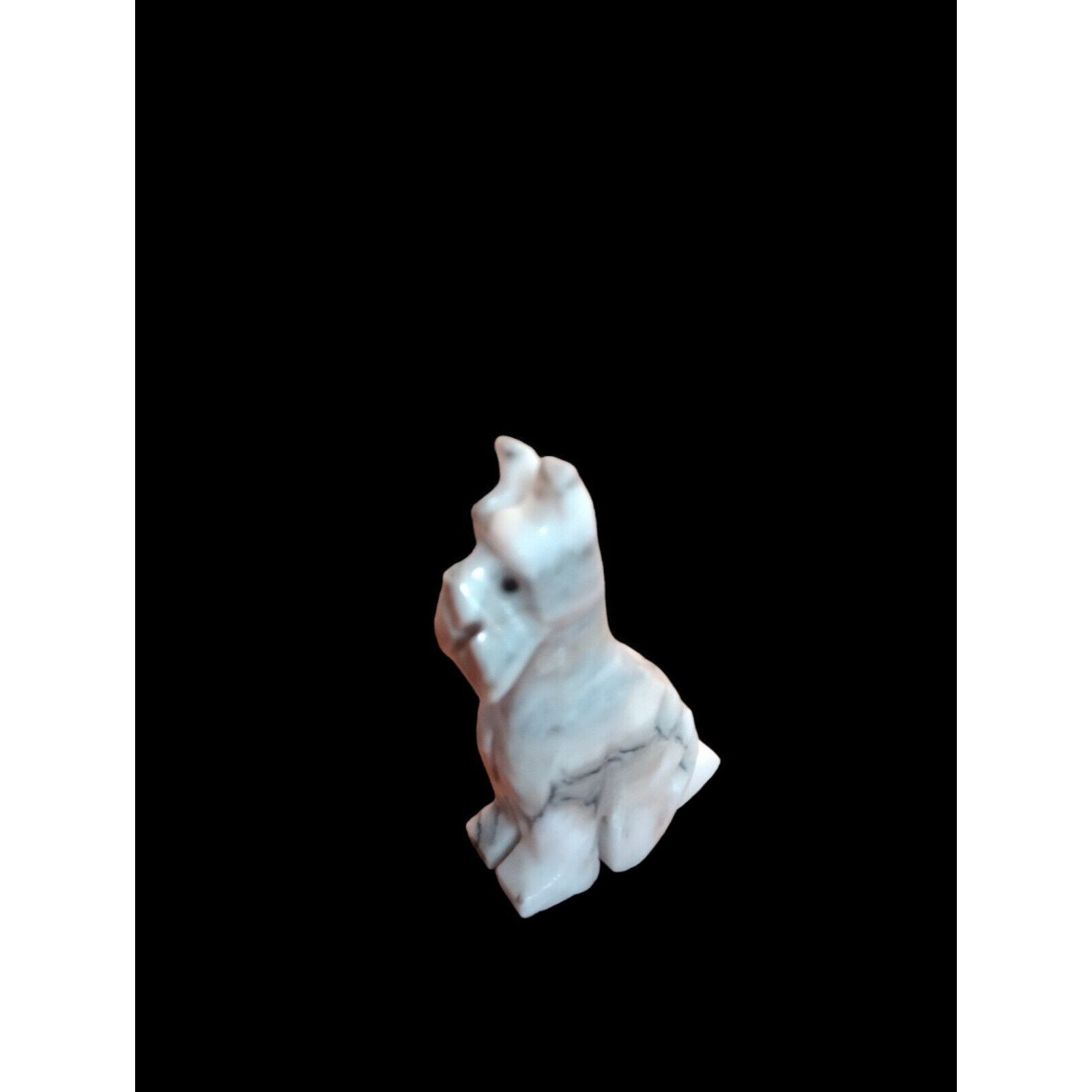 Vintage Carved Marble Dog Figurine Grey & White Tones Sculpture ...