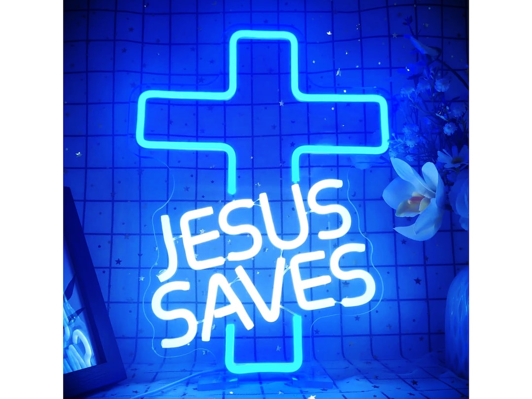 Cross Neon Signs Jesus Saves Neon Sign Jesus Neon Signs for - Etsy