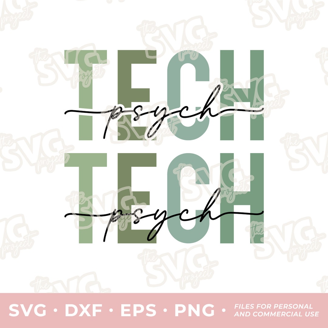 Psych Tech SVG Sublimation, DTG Printing Clipart File Psychiatric Tech ...