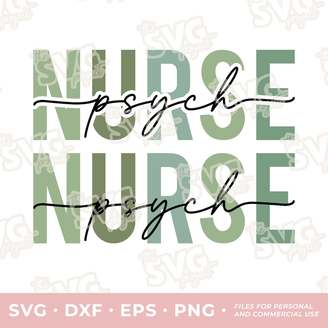 Psych Nurse SVG Sublimation, DTG Printing Clipart File Psychiatric ...