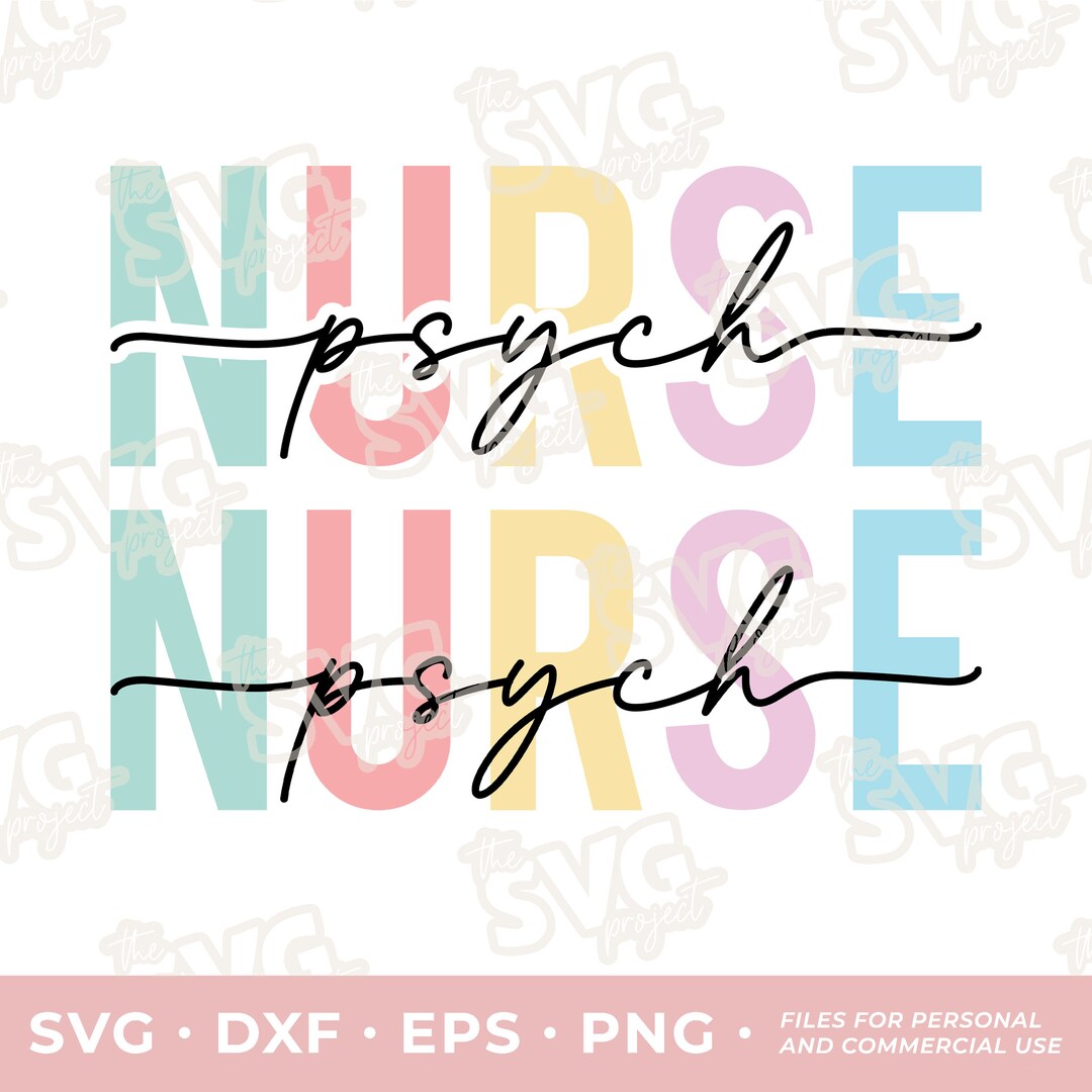 Psych Nurse SVG Sublimation, DTG Printing Clipart File Psychiatric ...