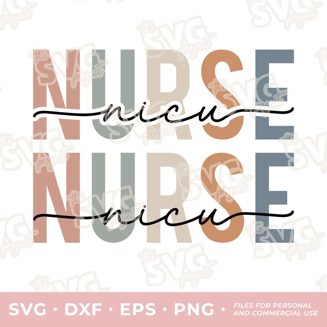 NICU Neonatal Nurse SVG Sublimation, DTG Printing Clipart File Preemie ...