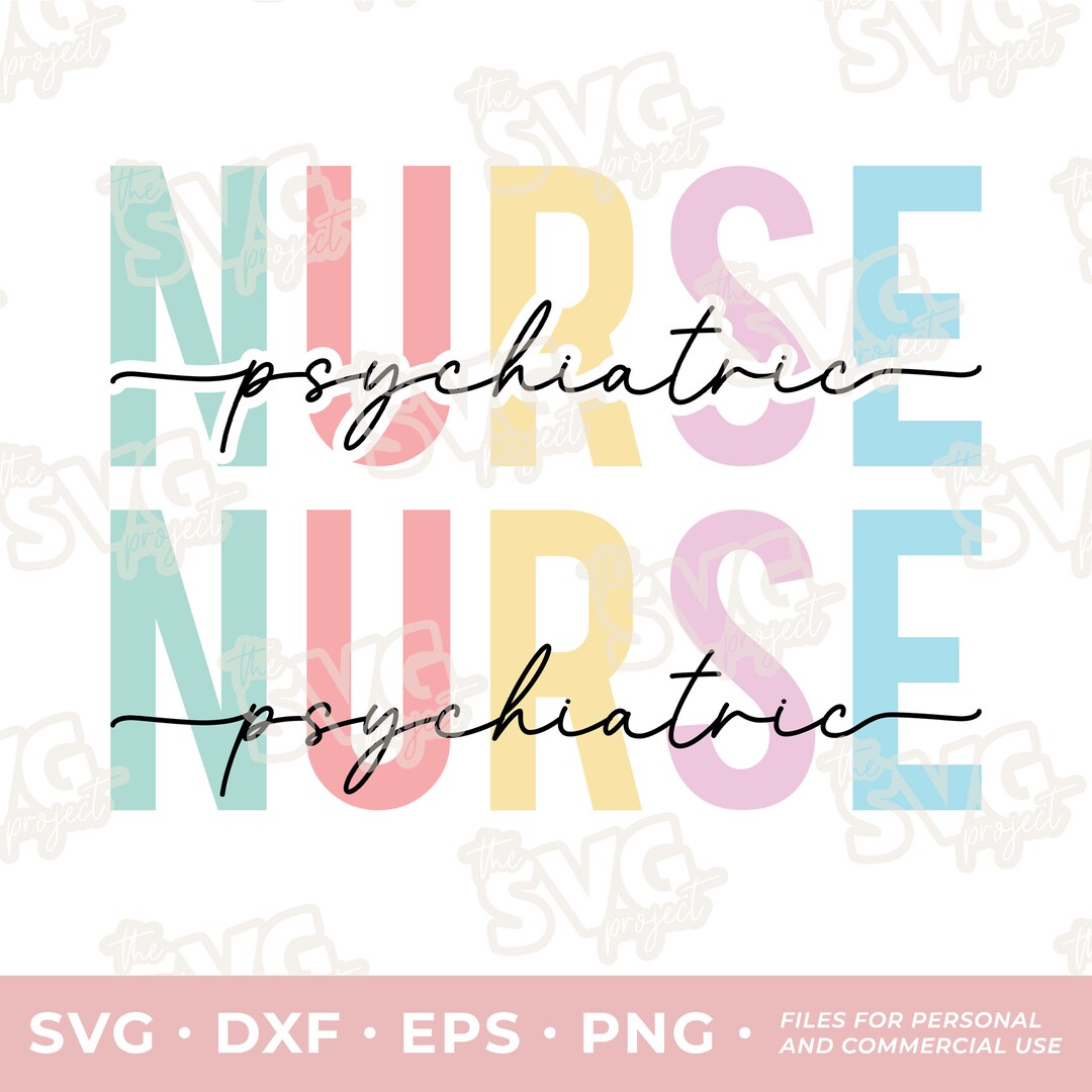 Psychiatric Nurse SVG Sublimation, DTG Printing Clipart File Psych ...