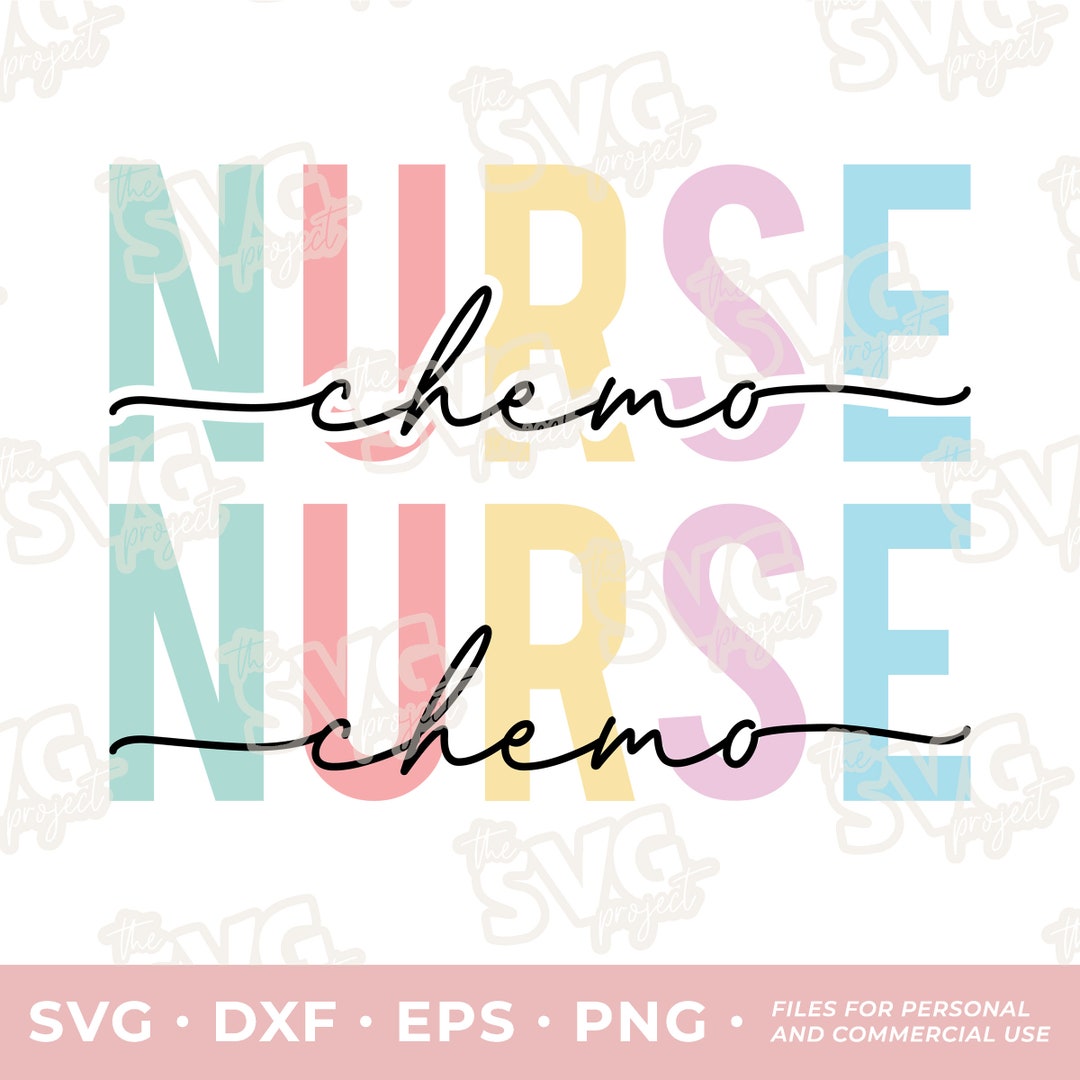 Chemo Nurse SVG Sublimation, DTG Printing Clipart File Cancer ...