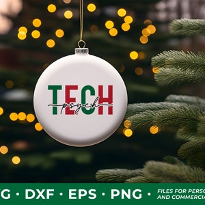 Psych Tech SVG Sublimation, DTG Printing Clipart File Festive ...