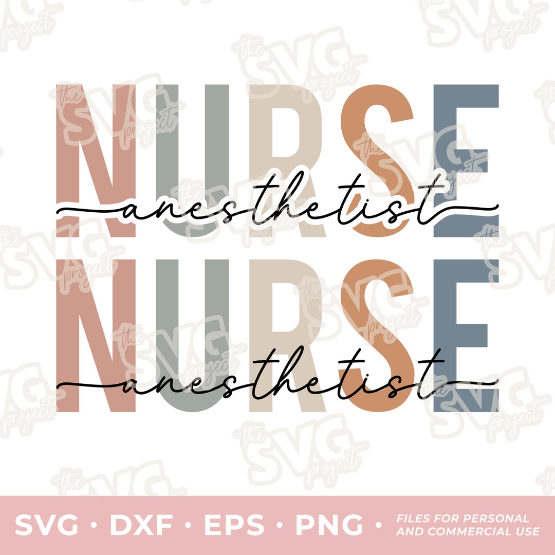 Nurse Anesthetist Svg Sublimation Dtg Printing Clipart File Medical Nurse Anesthetist T