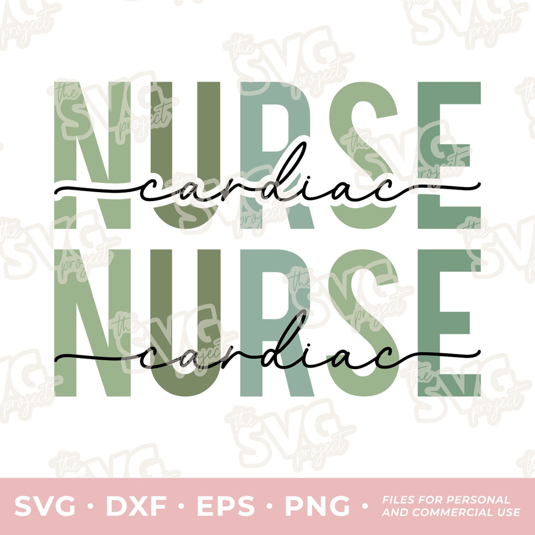 Cardiac Nurse SVG Sublimation, DTG Printing Clipart File Cardiology ...