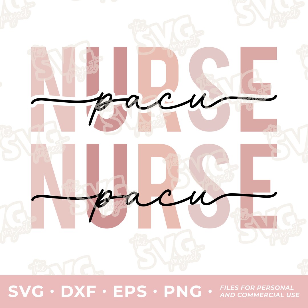PACU Nurse SVG Sublimation, DTG Printing Clipart File Post-op Nurse ...