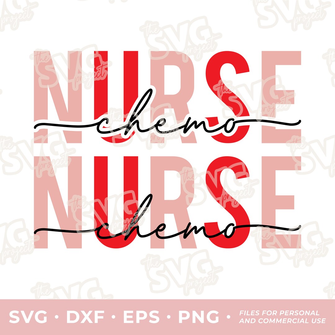 Chemo Nurse SVG Sublimation, DTG Printing Clipart File Cancer ...