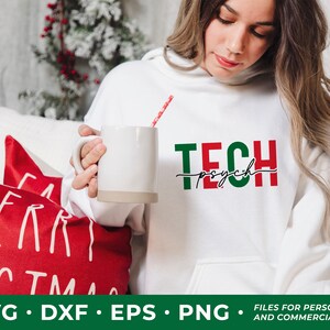 Psych Tech SVG Sublimation, DTG Printing Clipart File Festive ...