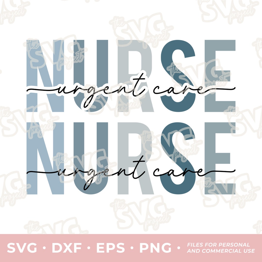 Urgent Care Nurse SVG Sublimation, DTG Printing Clipart File Emergency ...