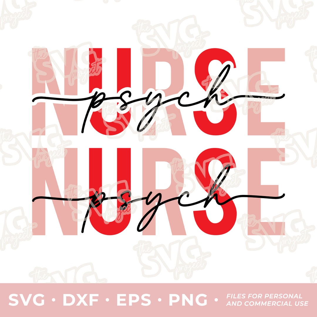 Psych Nurse SVG Sublimation, DTG Printing Clipart File Psychiatric ...