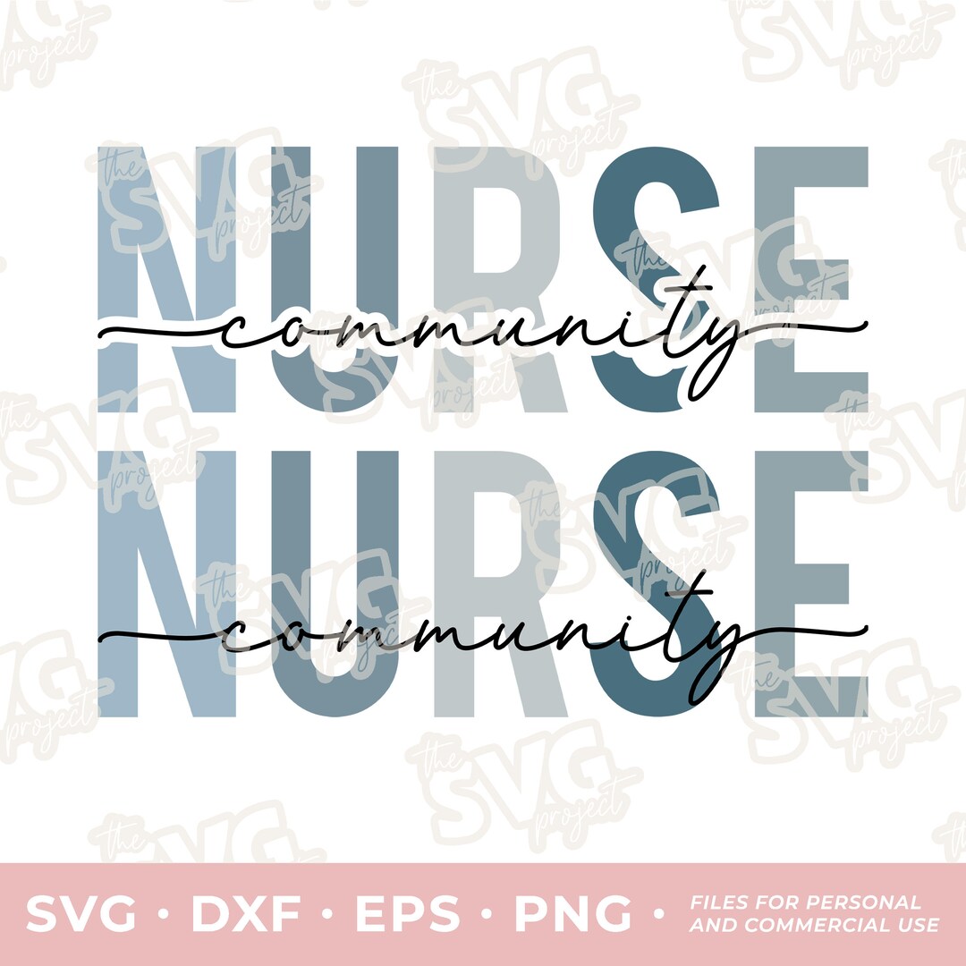 Community Nurse SVG Sublimation, DTG Printing Clipart File Public ...