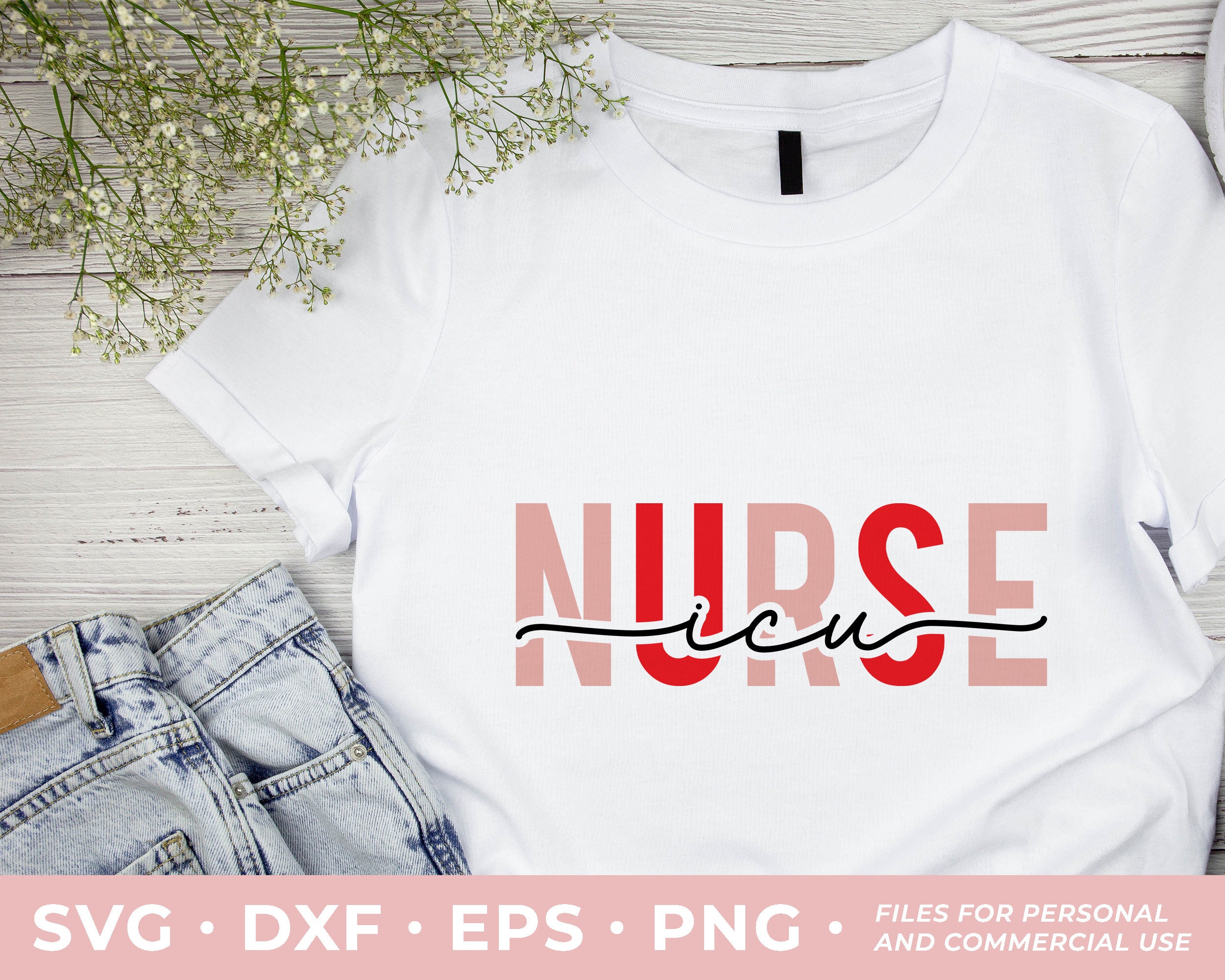 ICU Intensive Care Nurse SVG Sublimation DTG Printing - Etsy