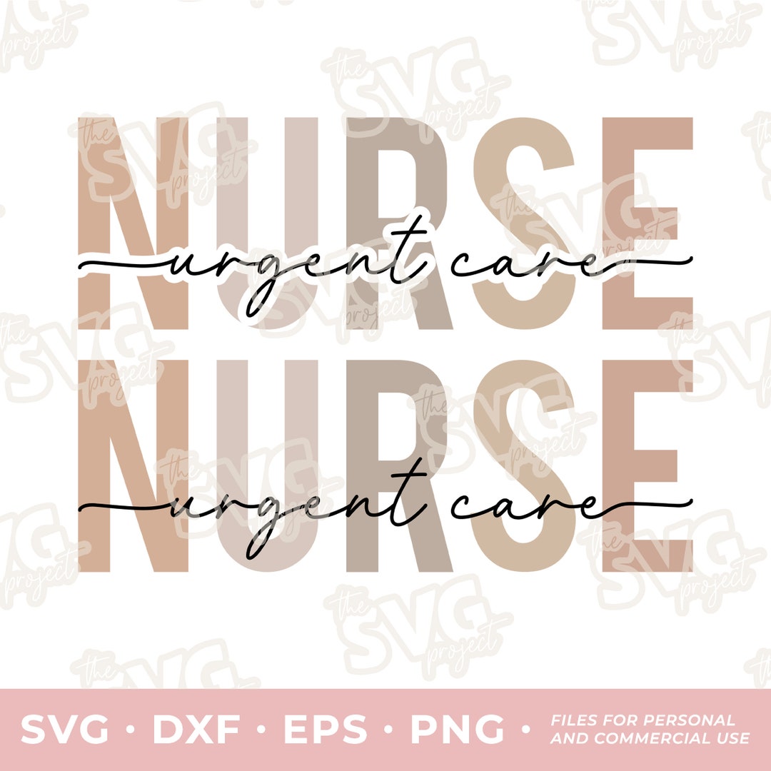 Urgent Care Nurse SVG Sublimation, DTG Printing Clipart File Emergency ...
