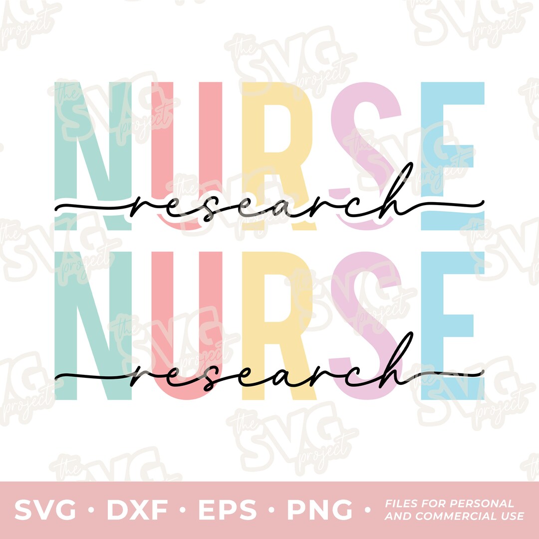 Research Nurse SVG Sublimation, DTG Printing Clipart File Nurse ...