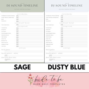 Wedding DJ Timeline Template, DJ Wedding Music Planning Guide, Wedding ...